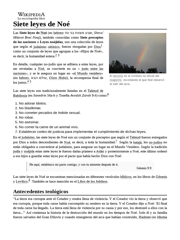 Siete_leyes_de_Noé | PDF | Creencia religiosa y doctrina | Judios y judaísmo