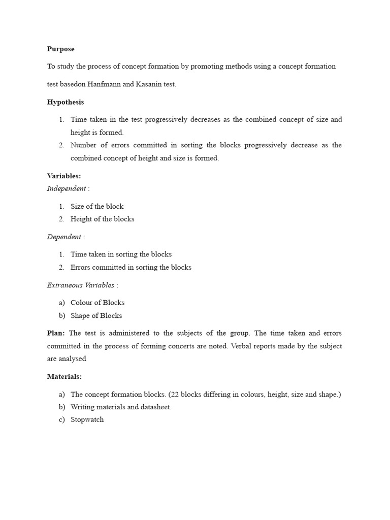 Concept Formation | PDF | Experiment | Science