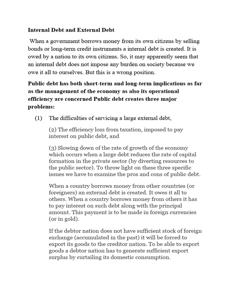Internal vs. External Debt Impact | PDF | Crowding Out (Economics) | Debt