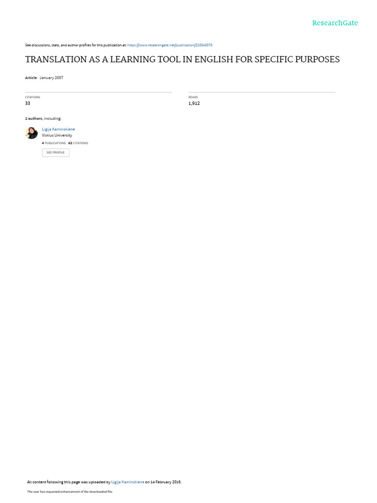 TRANSLATION_AS_A_LEARNING_TOOL_IN_ENGLISH_FOR_SPEC | PDF | Second ...
