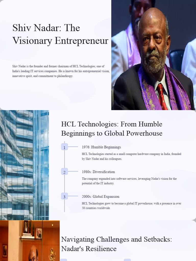 Shiv Nadar the Visionary Entrepreneur | PDF | Entrepreneurship | Philanthropy