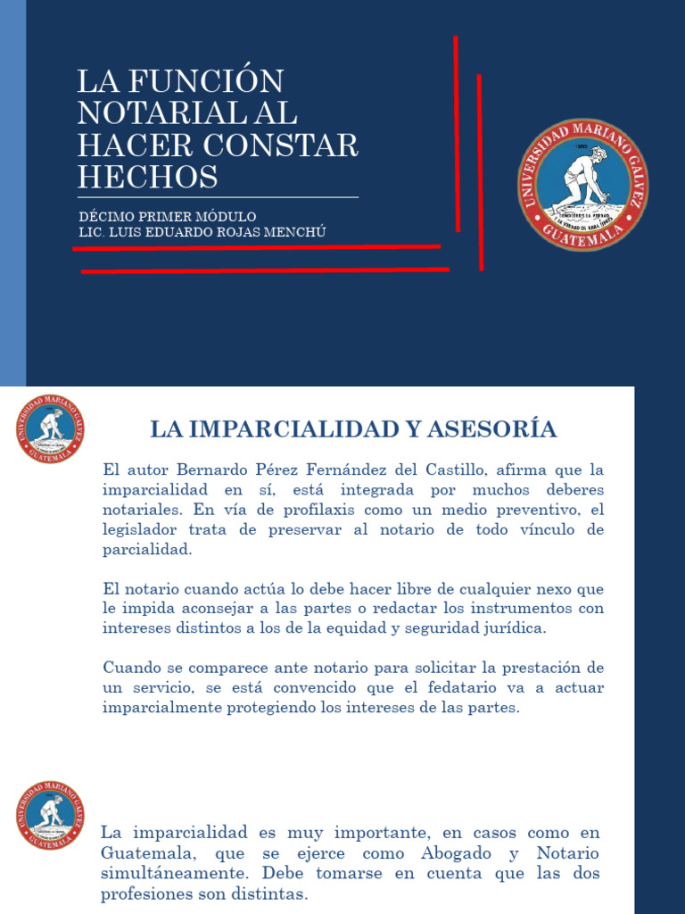 11 LA FUNCIÓN NOTARIAL AL HACER CONSTAR HECHOS.pptx | PDF
