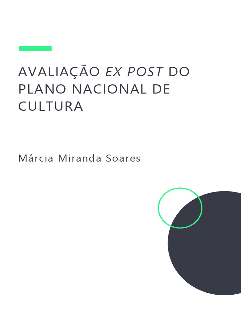Relatorio Final de Avaliacao Ex Post Do Plano Nacional de Cultura | PDF ... Relatorio Final de Avaliacao Ex Post Do Plano Nacional de Cultura | PDF ...