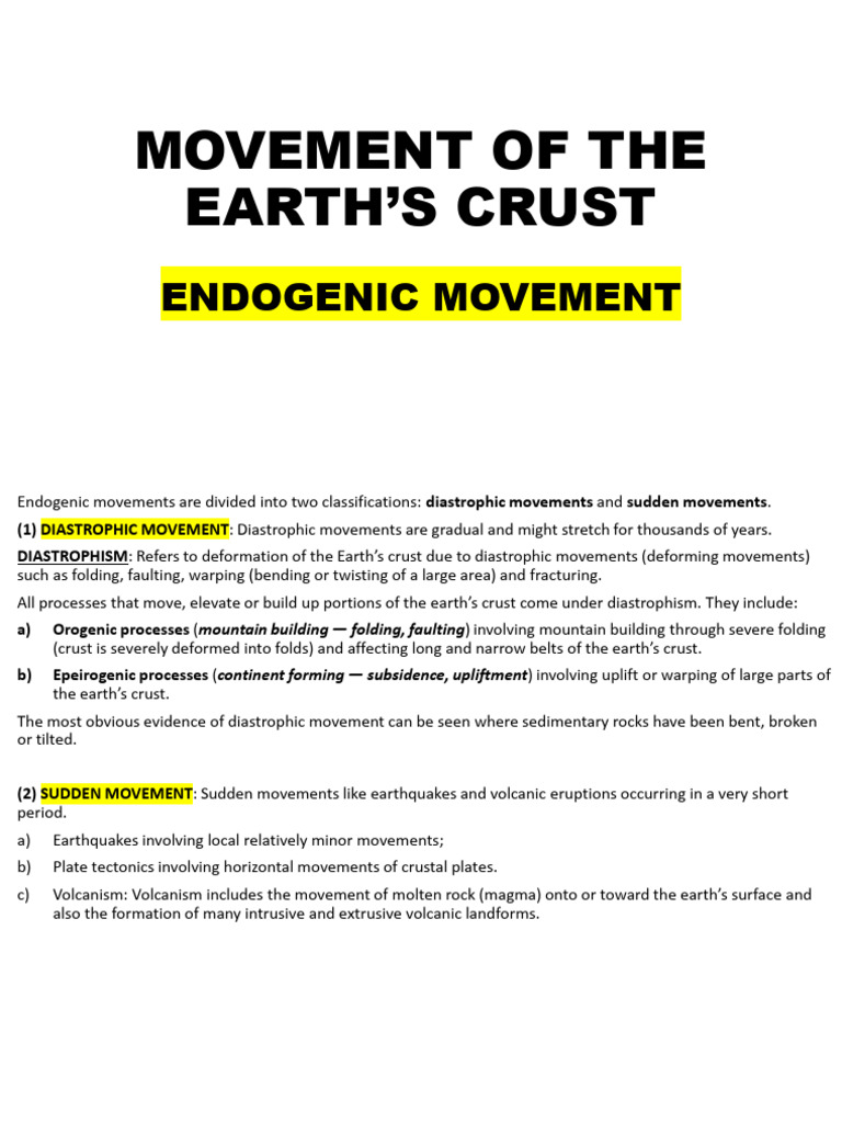 Geology: Earth's Crust Movements | PDF | Plate Tectonics | Earthquakes
