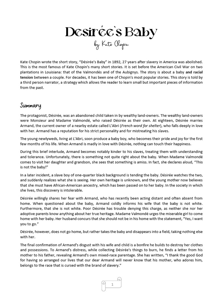 Desirée's Baby | PDF | Race (Human Categorization)