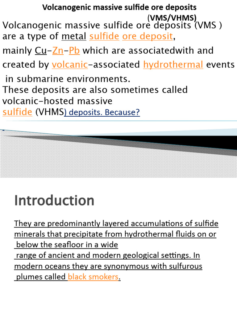 Types of VMS and VHMS Deposits | PDF | Geology | Earth Sciences