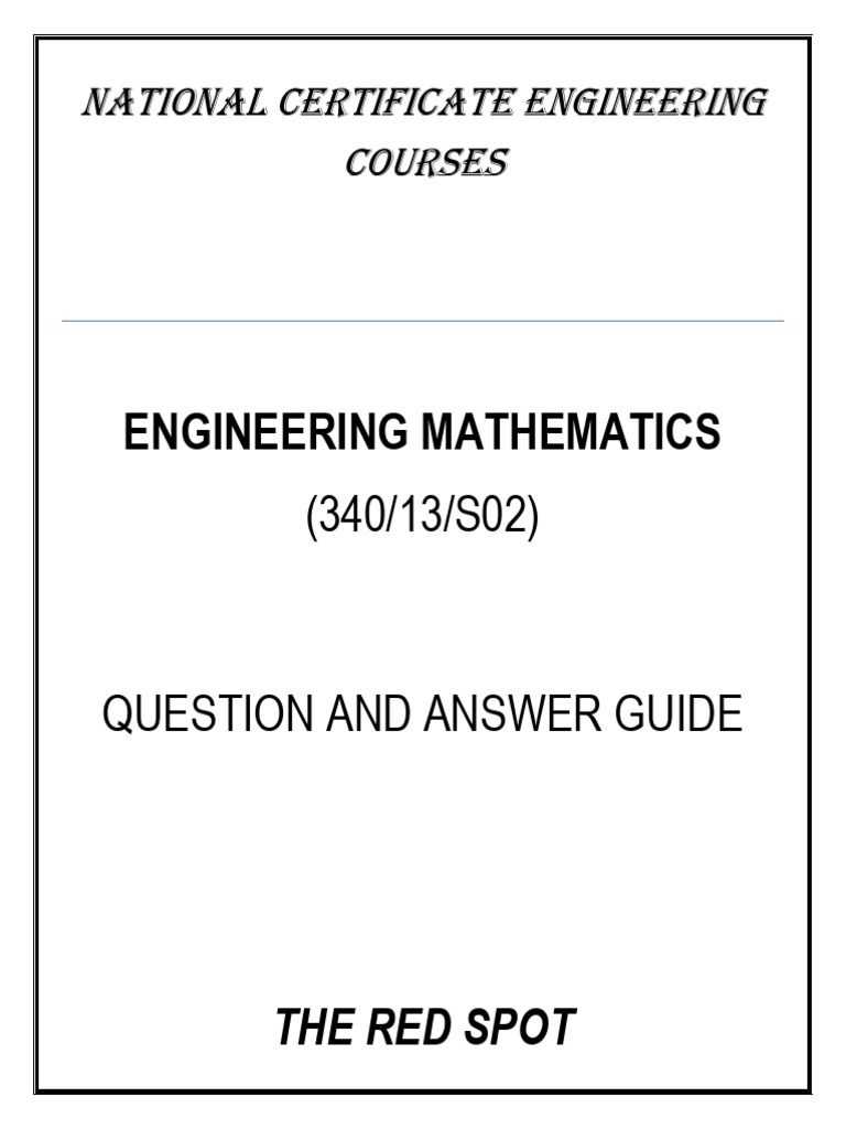 NC Engineering Mathematics Red Spot 2018-3 | PDF | Quadratic Equation | Equations