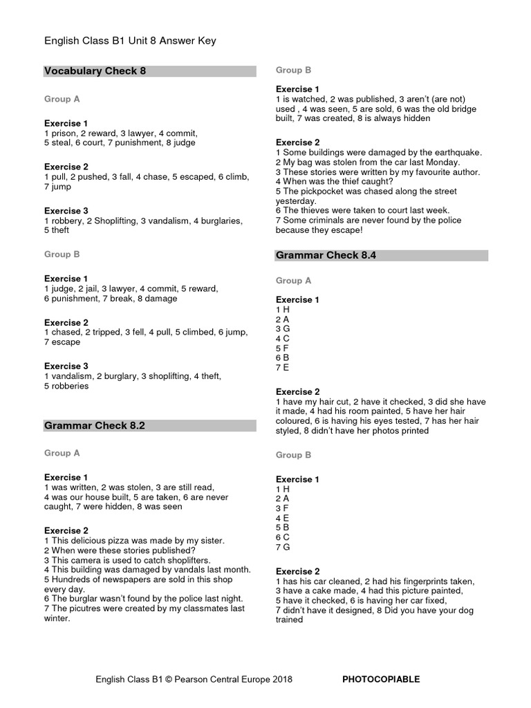 EC Unit. 8 b1 Answers | PDF | Theft | Crimes