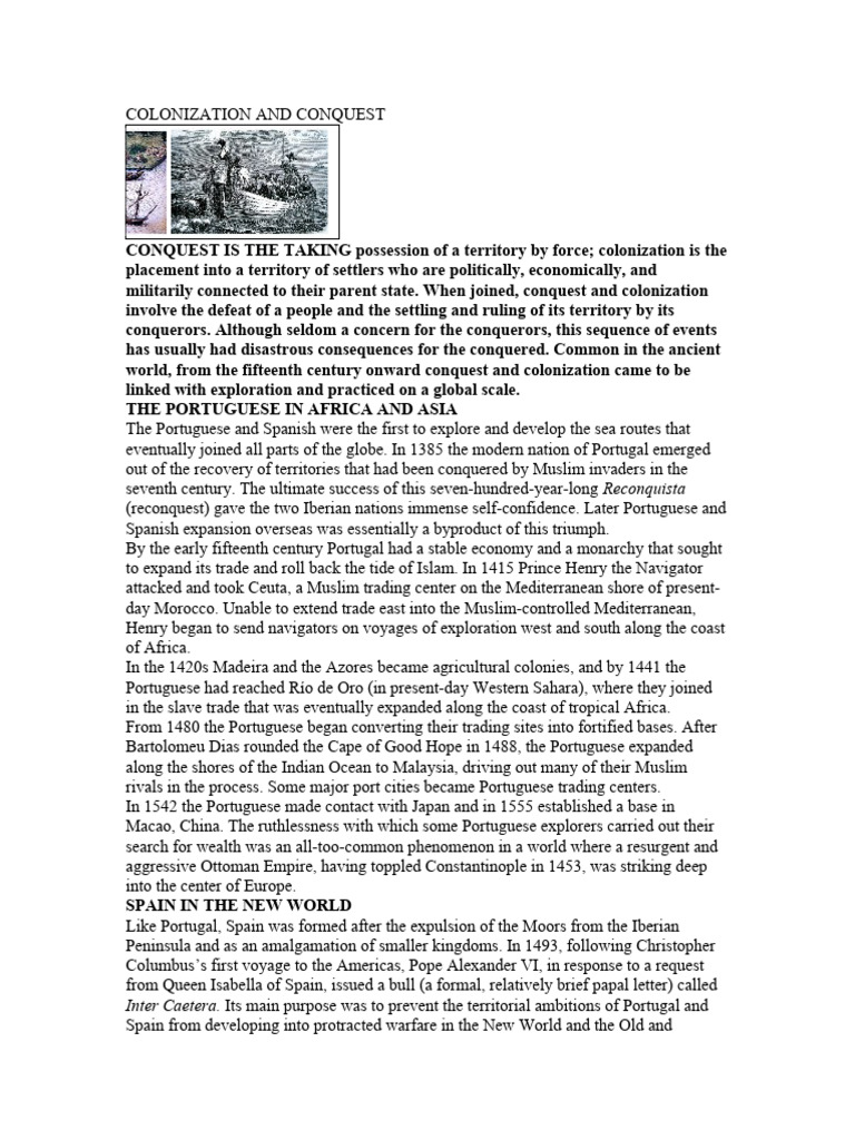 Colonization and Conquest Overview | PDF | Spanish Colonization Of The ...