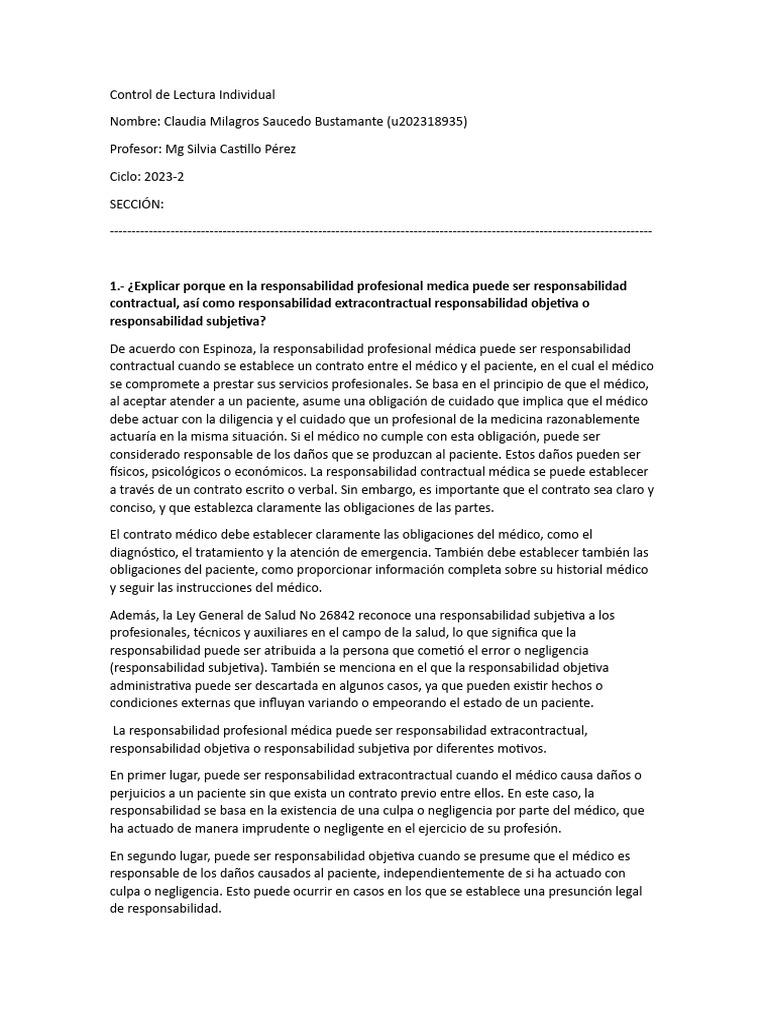 CL4 Respo | PDF | Protección al Consumidor | Cuidado de la salud
