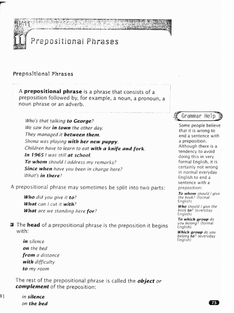 Prepositional Phrases Split Reduced | PDF | Preposition And Postposition | English Language