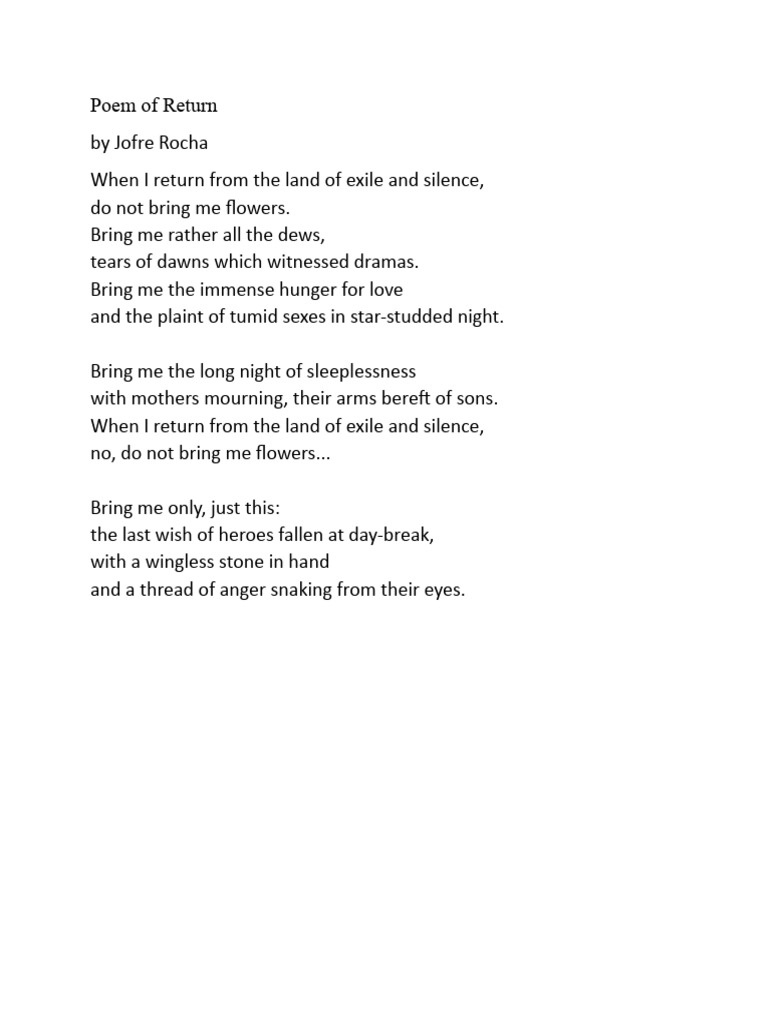 Poem of Return by Jofre Rocha | PDF | Art | Classics