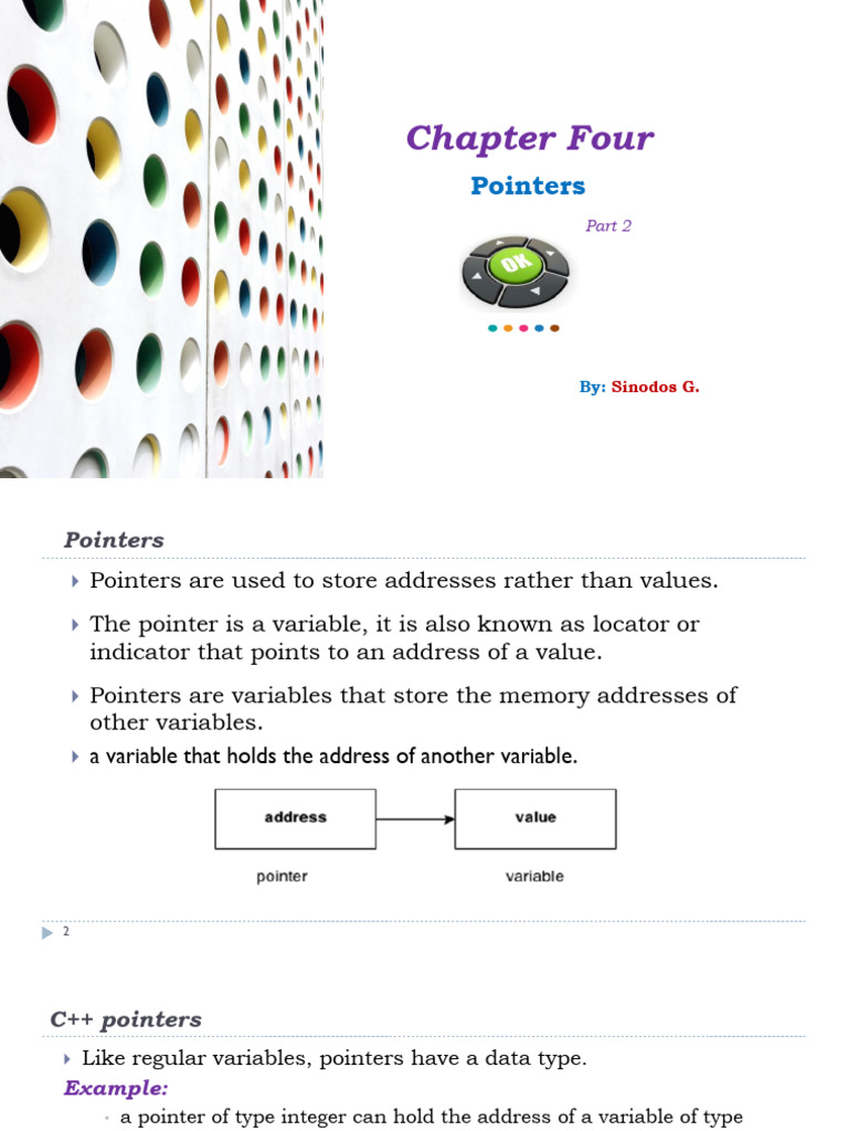 Chapter 4 Part 2 Pointers Pdf Pointer Computer Programming Variable Computer Science