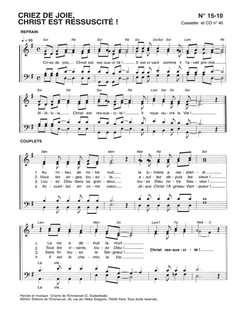 15 10 Criez de Joie Christ Est Ressuscite | PDF