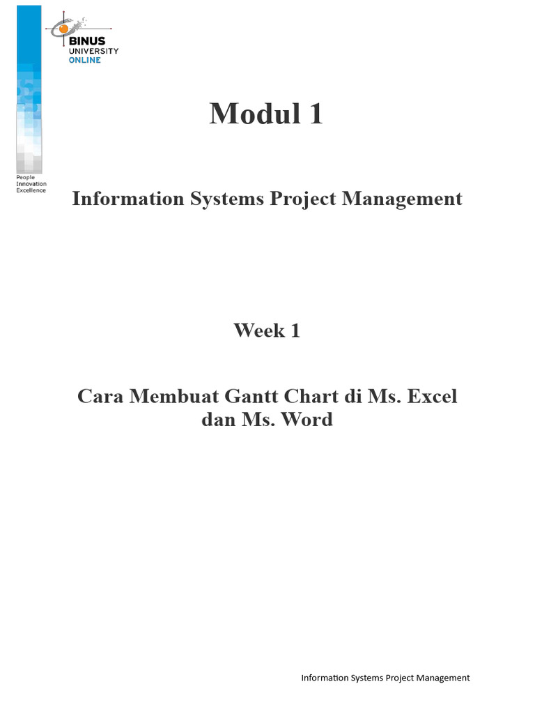 Week 1-Modul Gantt Chart | PDF