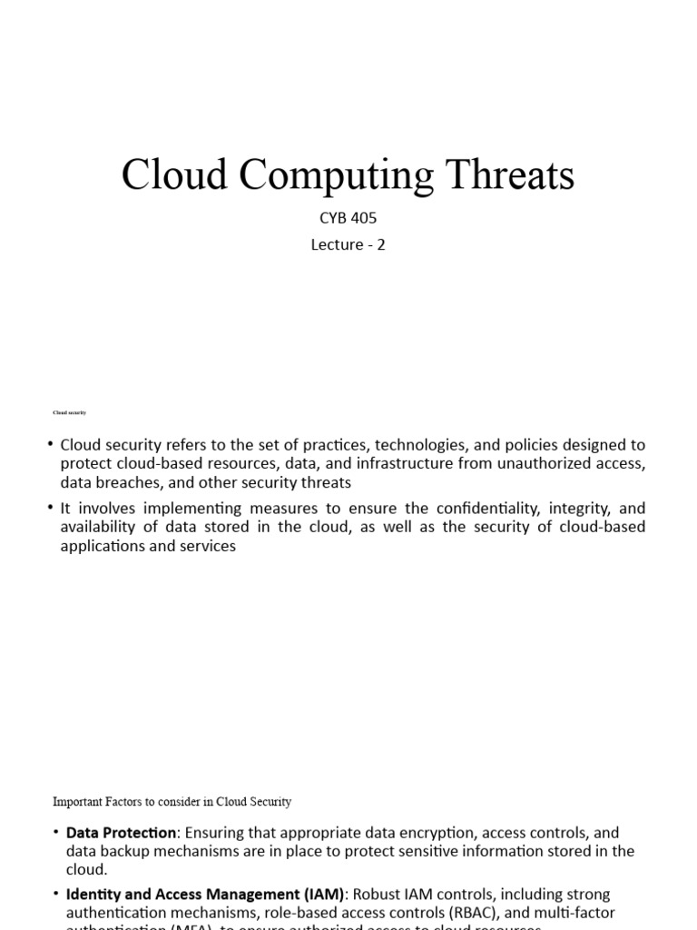 Cloud Computing Threats CYB 405 - Lecture - 2 | PDF | Information ... Cloud Computing Threats CYB 405 - Lecture - 2 | PDF | Information ...