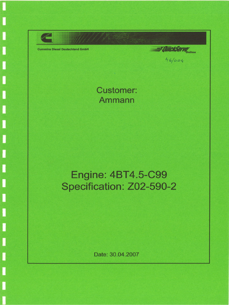 Manual de Peças Motor AMMANN AP240 | PDF