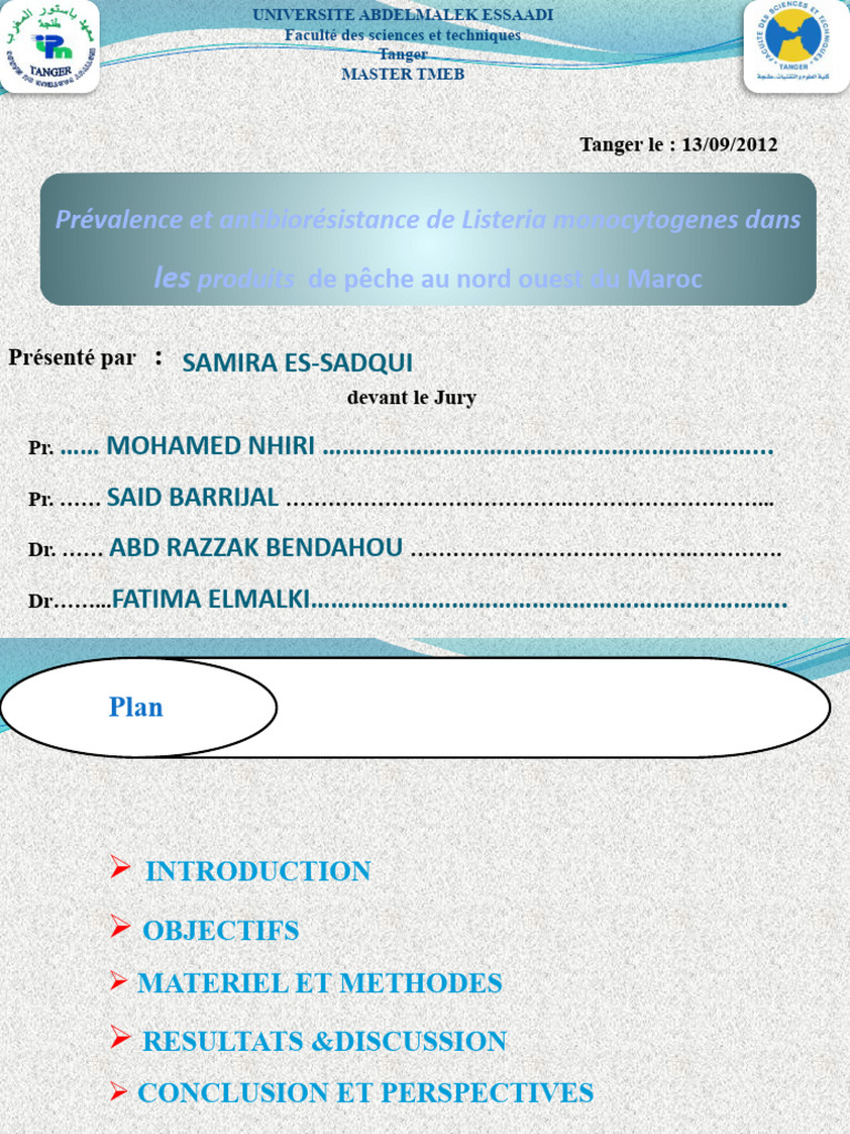 Diapo Pour Master Samira | PDF | Intoxication alimentaire | Résistance aux antibiotiques