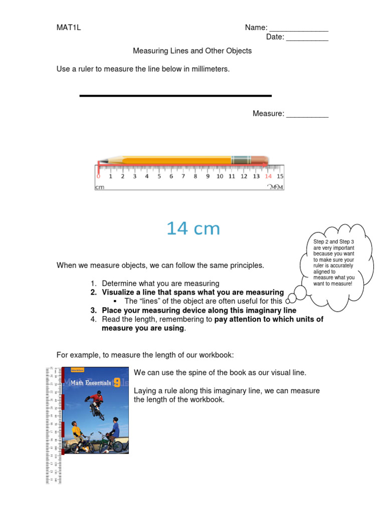 02 - note measuring lines and objects (1) | PDF | Measurement | Length