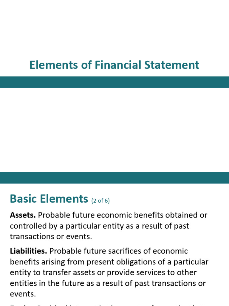 Financial Statement Elements - Copyright by Wiley | PDF | International ...