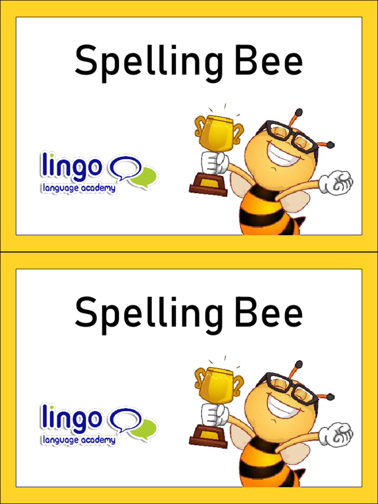 Spelling Bee Cards | PDF
