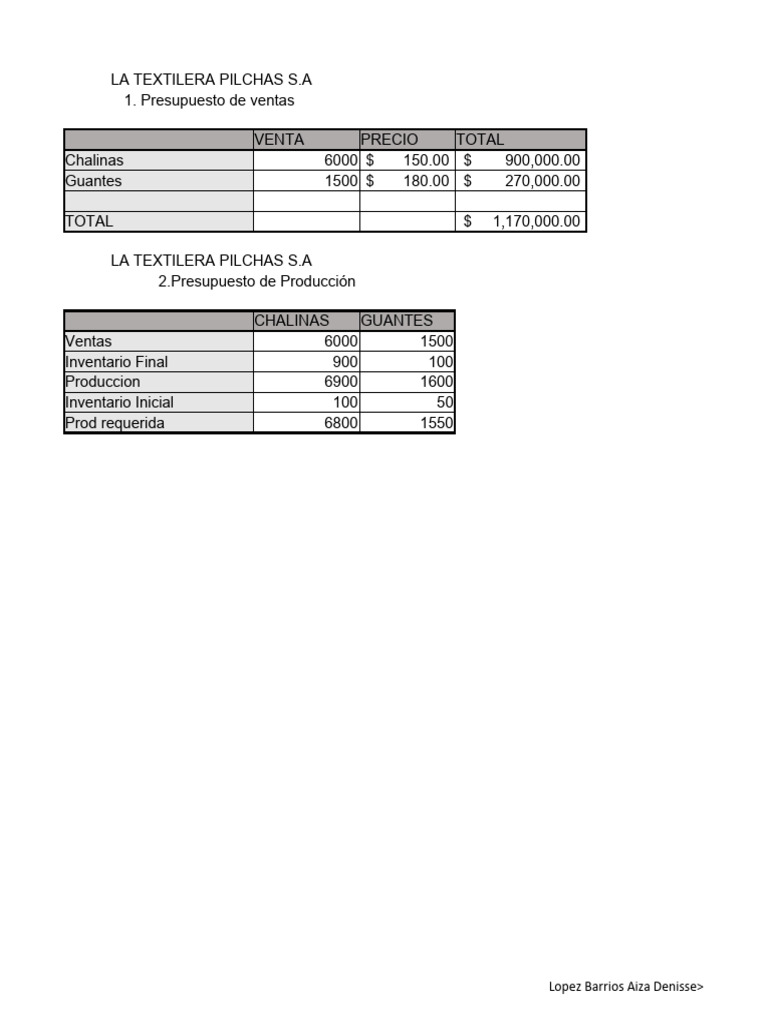 Presupuesto Lopez Barrios Aiza Denisse | PDF | Presupuesto