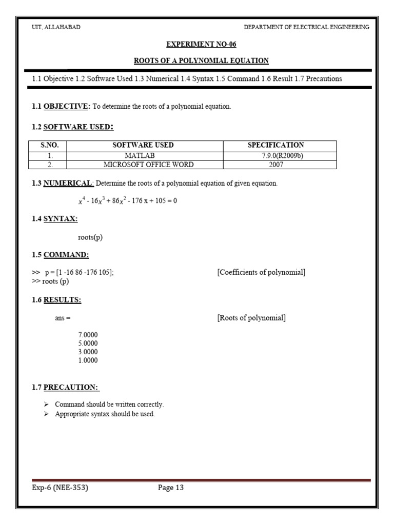 Exp-6 Roots | PDF | Teaching Methods & Materials | Computers