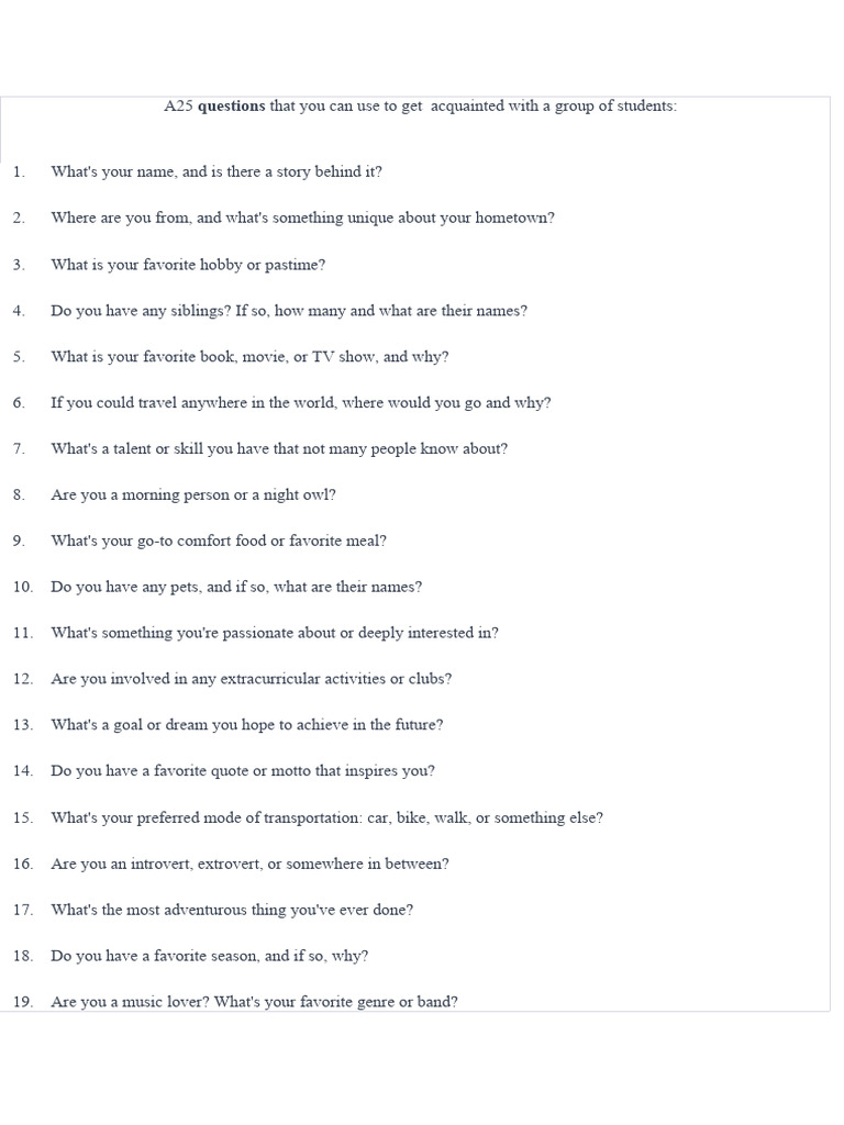 25 Questions That You Can Use To Get | PDF