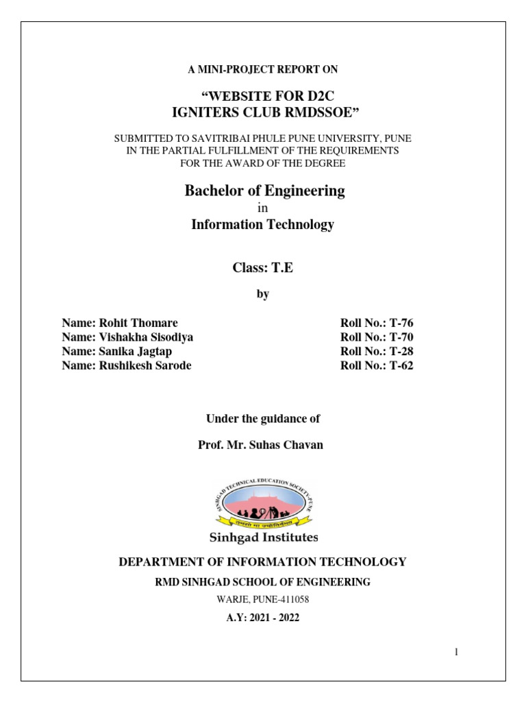 Rohit Wad Project Report | PDF | Application Software | Computing