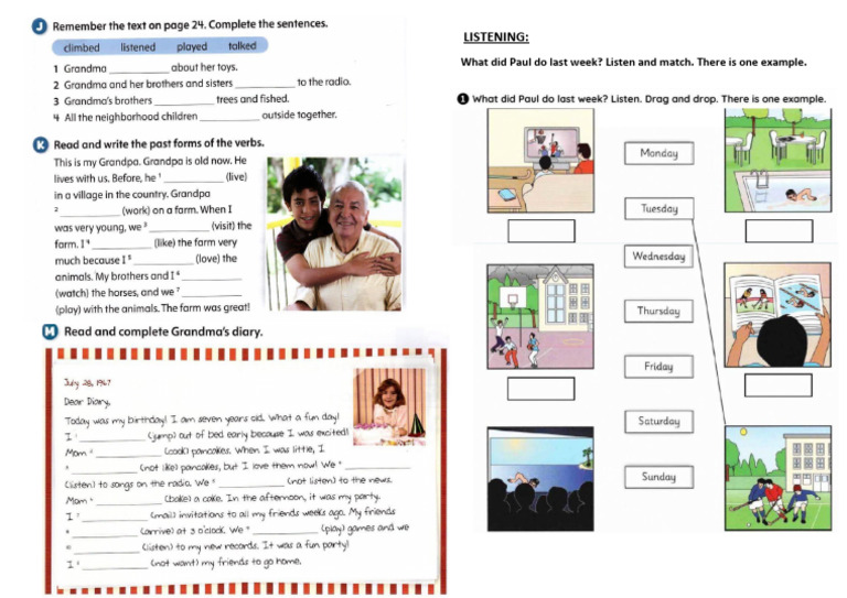 Listening Past Simple Regular Verbs | PDF