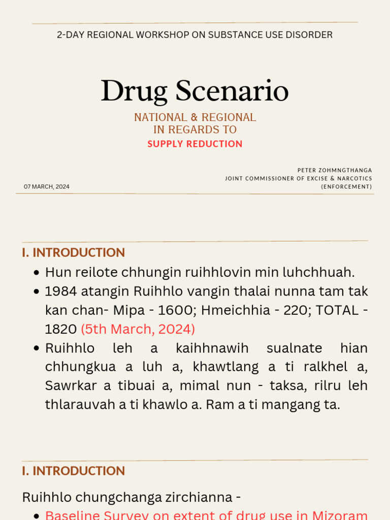 Drug Scenario National and Regional Supply Reduction | PDF ...