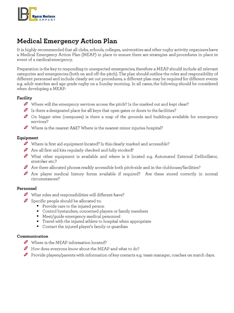 Medical Emerency Action Plan | PDF | Self-Improvement | Science ...