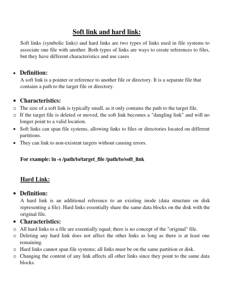 Soft Link and Hard Link | PDF | Computer File | Computing
