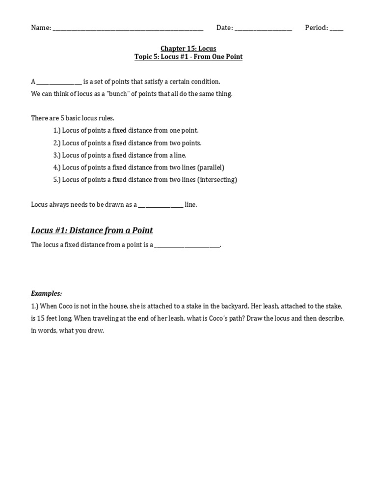 Understanding Locus from a Point | PDF | Circle | Elementary Mathematics