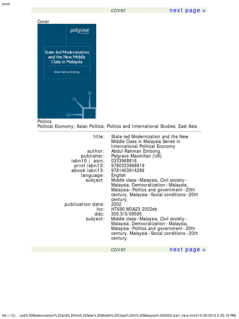 Malaysia's New Middle Class | PDF | Malaysia