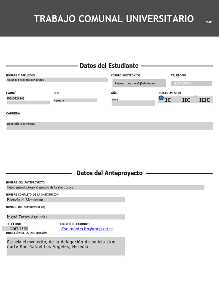 Anteproyecto TCU - Alejandro Morera Benavides | PDF | Aprendizaje ...