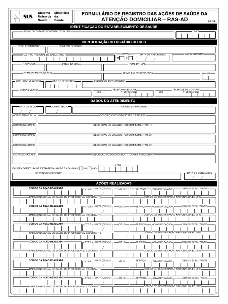 FORMULARIO RAS-AD | PDF | Sistema de saúde | Programas sociais