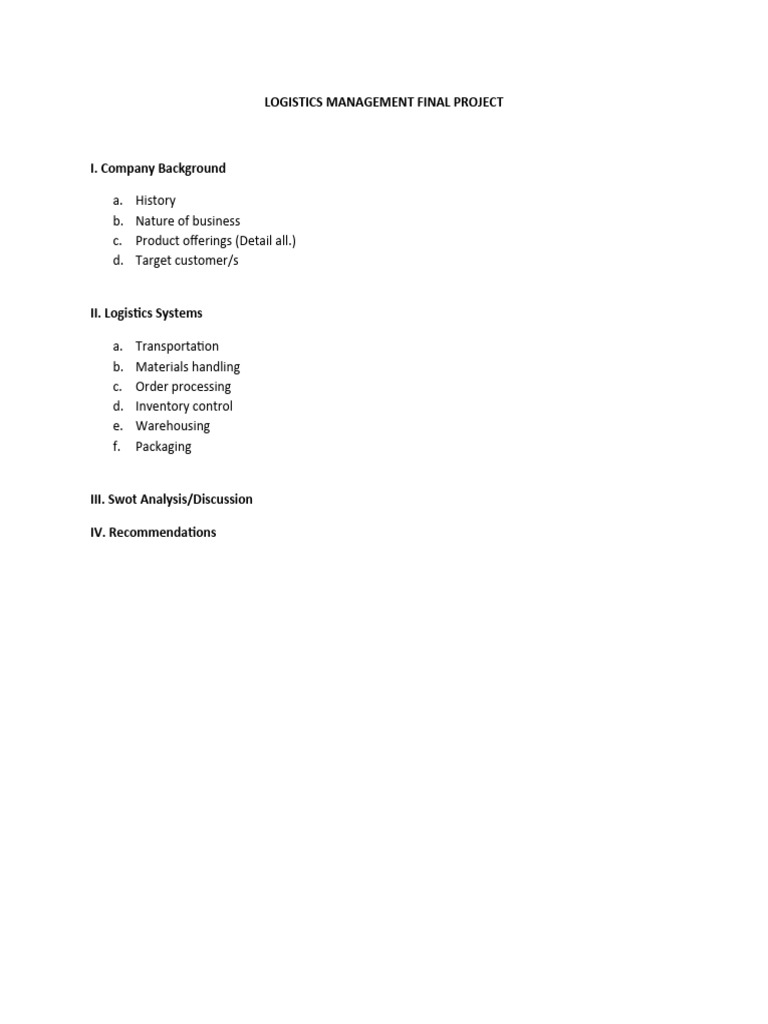 Distribution Management Report Outline | PDF | Business