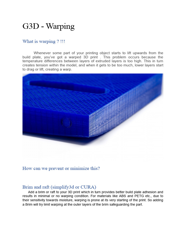 Warping | PDF | Extrusion | 3 D Printing