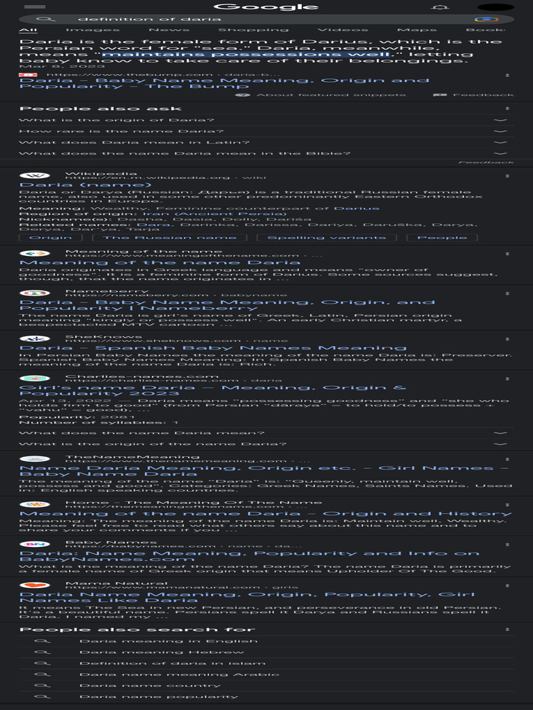 Definition of Daria - Google Search | PDF | Linguistics