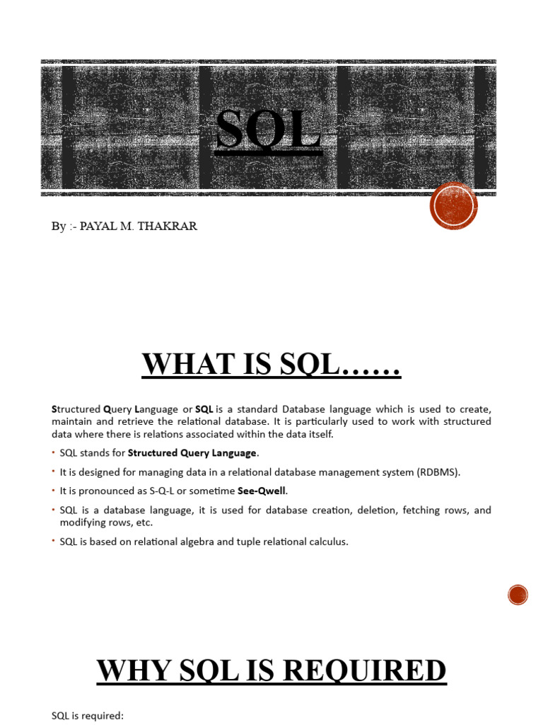 Intro SQL | PDF | Relational Database | Sql Intro SQL | PDF | Relational Database | Sql