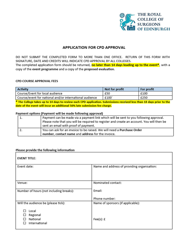 cpd-application-form-2023 | PDF | Professional Development | Medicine