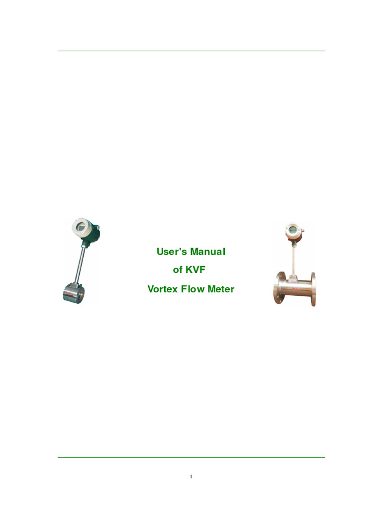 Vortex Flowmeter Manual | PDF | Flow Measurement | Steam