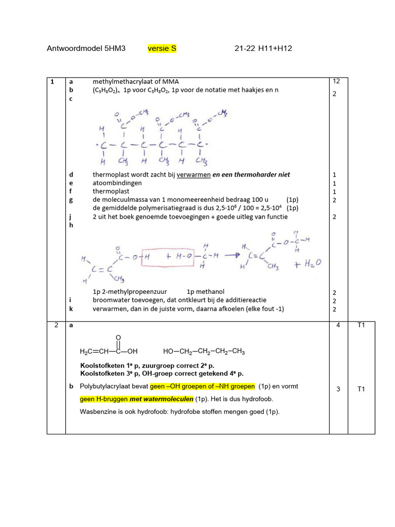 5HM3 Proeftoets Antw | PDF