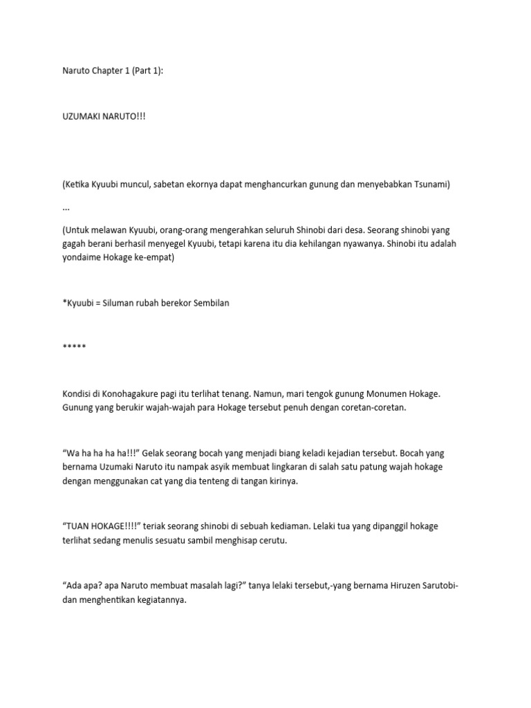 Naruto Chapter 1 (Part 1) UZUMAKI NARUTO!!! | PDF