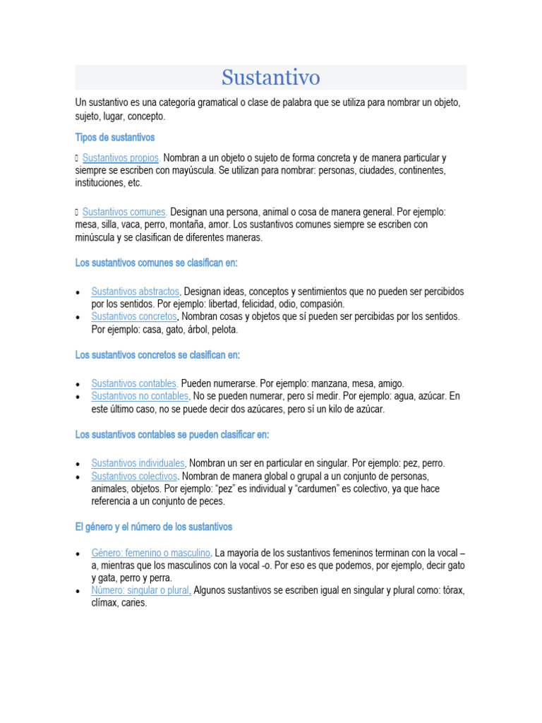 EL SUSTANTIVO Y ADJETIVO | PDF | Sustantivo | Adjetivo