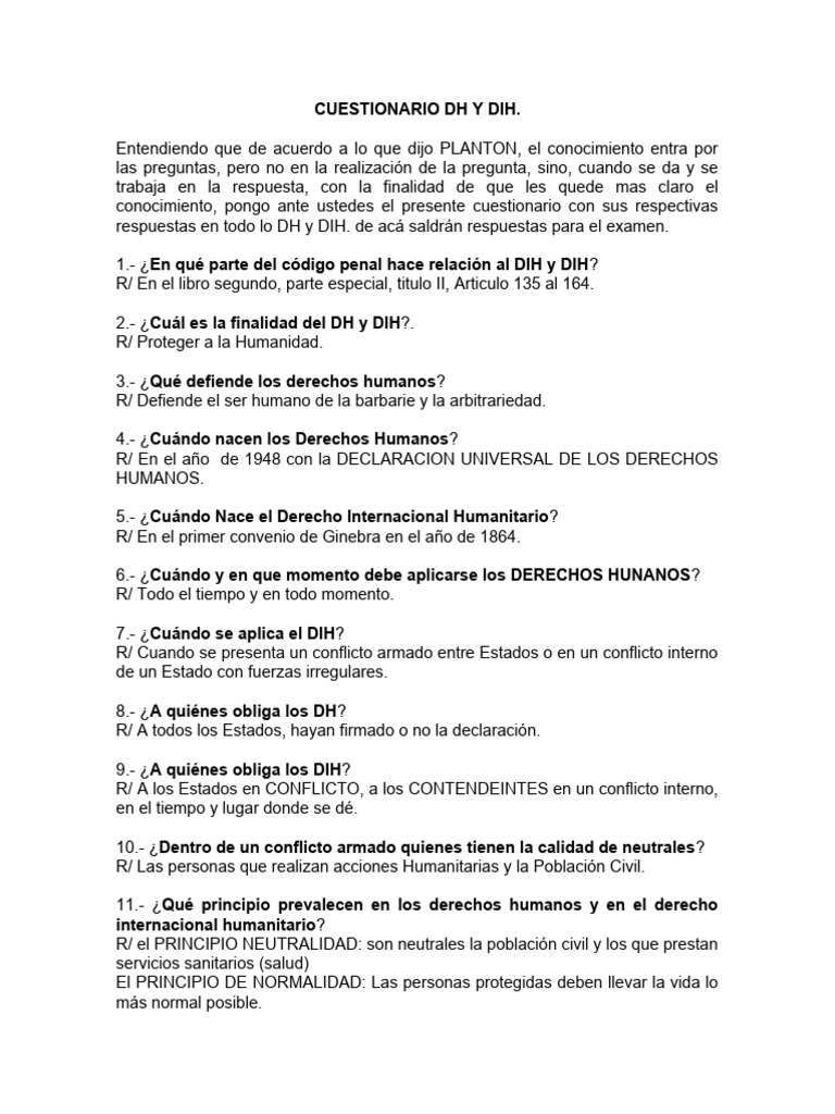 Taller Derechos Humanos y Derecho Internacional | PDF | Ley humanitaria internacional | Crímenes ...