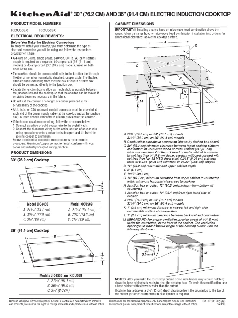 Ficha Técnica Cubierta Ref Kicu509xss | PDF | Electrical Wiring | Electrical Connector