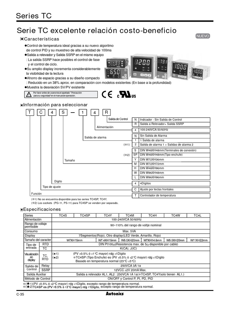 Manual del Controlador TC4S Autonics | PDF | Ingenieria Eléctrica ...