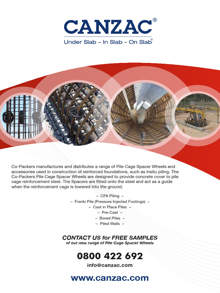 Co Pack CANZAC 4 Page Brochure Small | PDF | Deep Foundation | Concrete